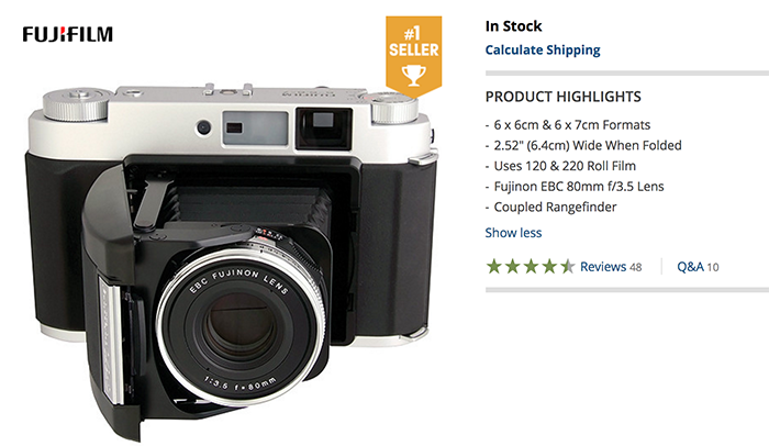 One of the best cameras ever made is back in Stock: The Fuji GF670 ...