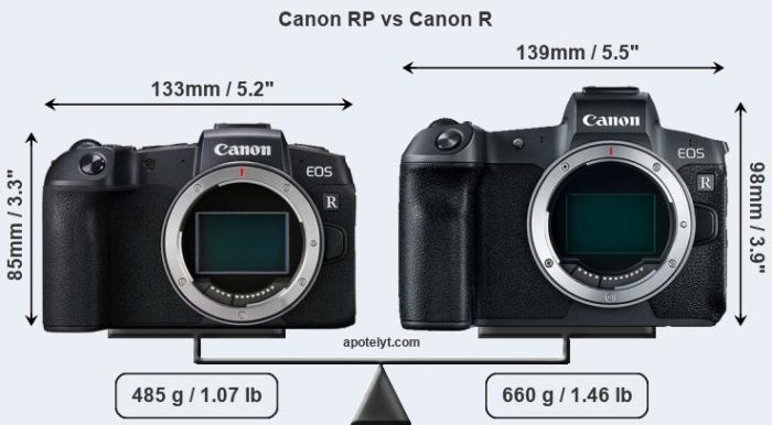 First Canon EOS-RP versus Canon EOS-R vs Sony A7III vs Nikon Z6 size ...