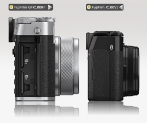 Size Comparison: Fujifilm GFX100RF vs GFX50R vs X100VI vs Leica Q3 vs Sony RX1rII vs Hasselblad ...